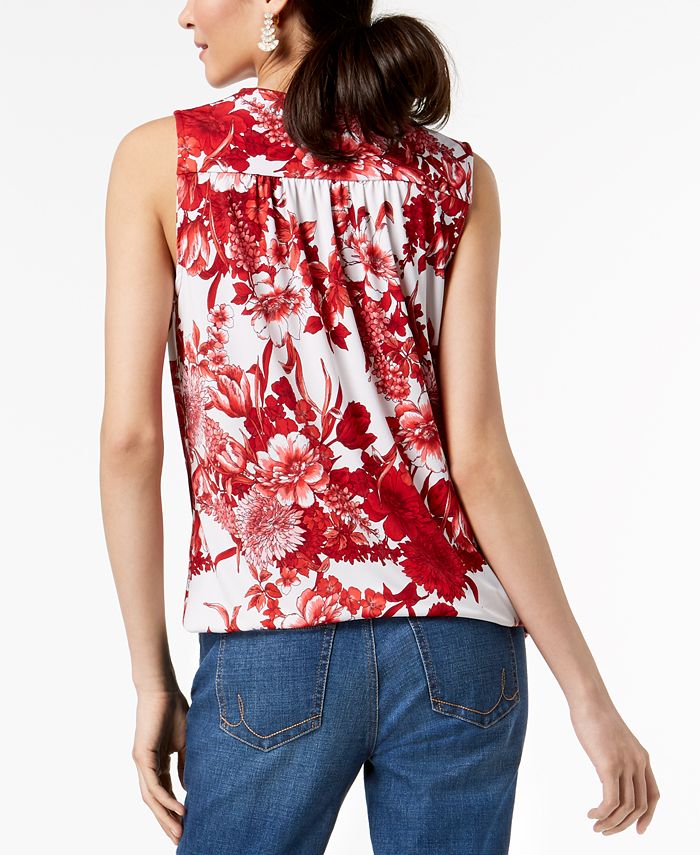 INC International Concepts I.N.C. Petite Printed Surplice Tank Top ...