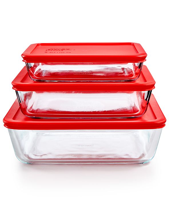 Pyrex 6-Pc. Rectangular Storage Set & Reviews - Bakeware - Kitchen - Macy's