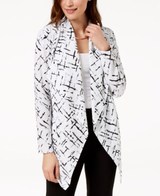 JM Collection Printed Crinkled Cardigan, Created for Macy's - Macy's