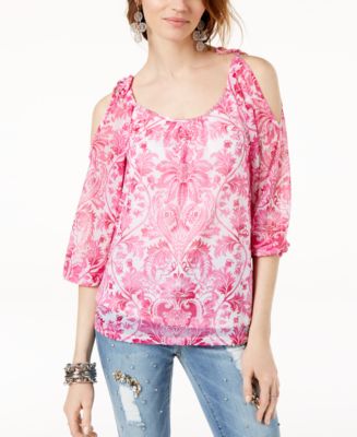 INC International Concepts I.N.C. Embellished Cold-Shoulder Blouse ...