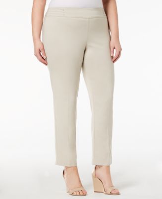 JM Collection Plus & Petite Plus Size Tummy Control Slim-Leg Pants ...