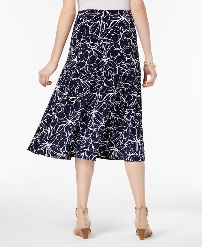 JM Collection Petite Printed Pull-On Skirt, Created for Macy's - Macy's