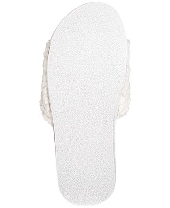 Lemon Women's Faux-Berber Slide Slippers - Macy's