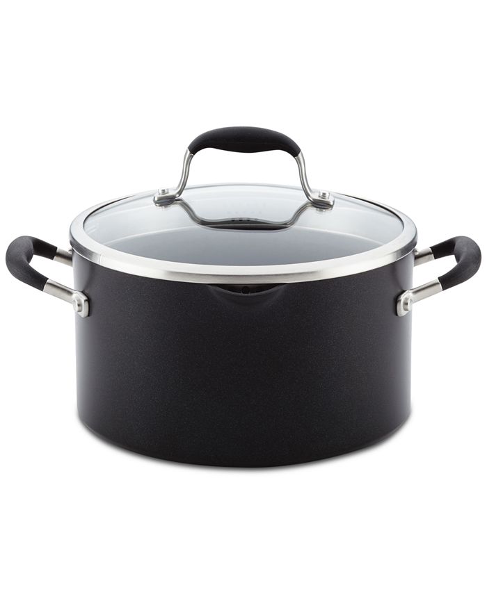 Anolon Advanced Onyx Hard-Anodized Non-Stick Straining 6-Qt. Stockpot ...