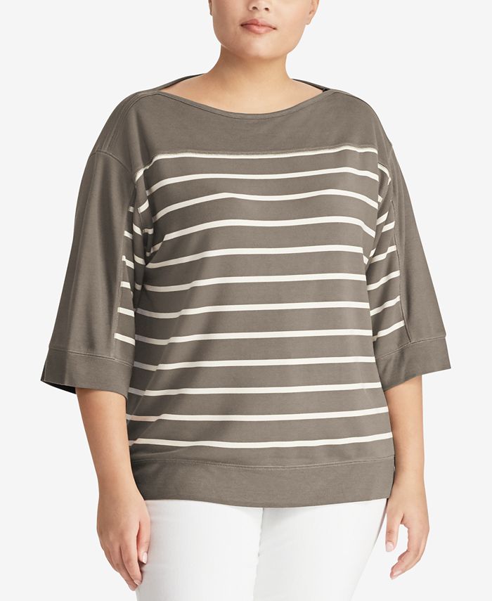 Lauren Ralph Lauren Plus Size Striped Top - Macy's