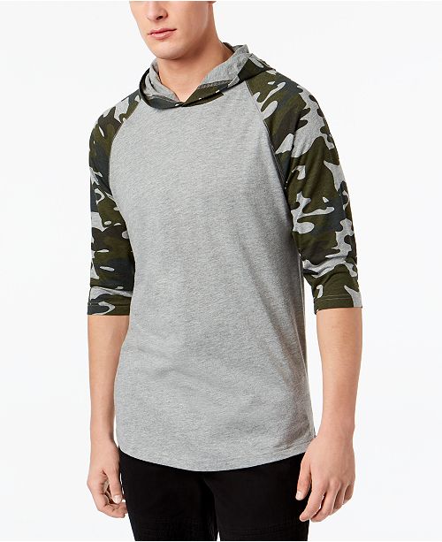 American Rag Men's Camo Raglan Hooded T-Shirt, Created for Macy's ...