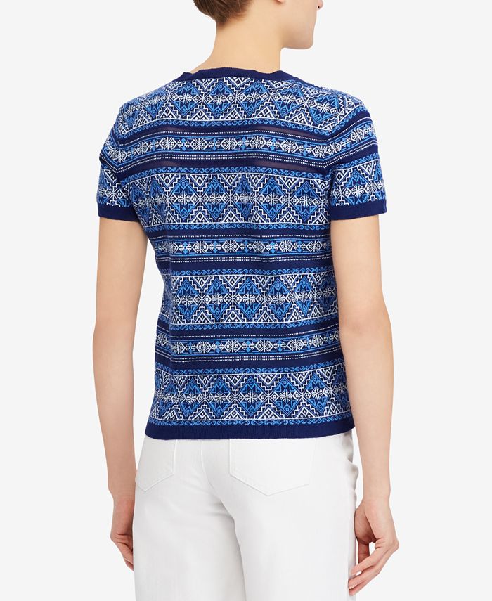 Lauren Ralph Lauren Geometric-Print Sweater - Macy's