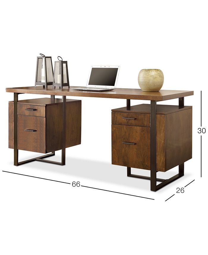 Furniture Valencia Home Office Double Pedestal Desk - Macy's