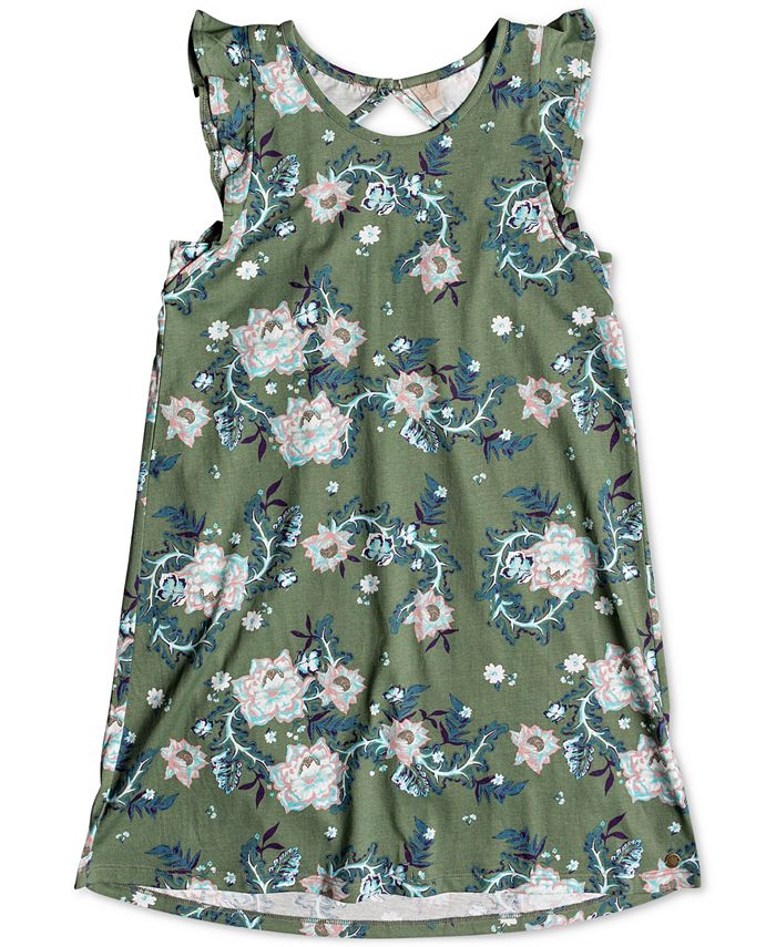 Roxy Cut Out Floral-Print Cotton Dress, Big Girls - Macy's