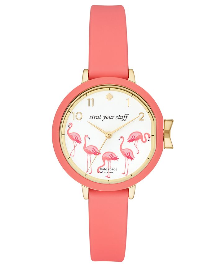 kate spade new york Women's Park Row Pink Silicone Strap Watch 34mm ...