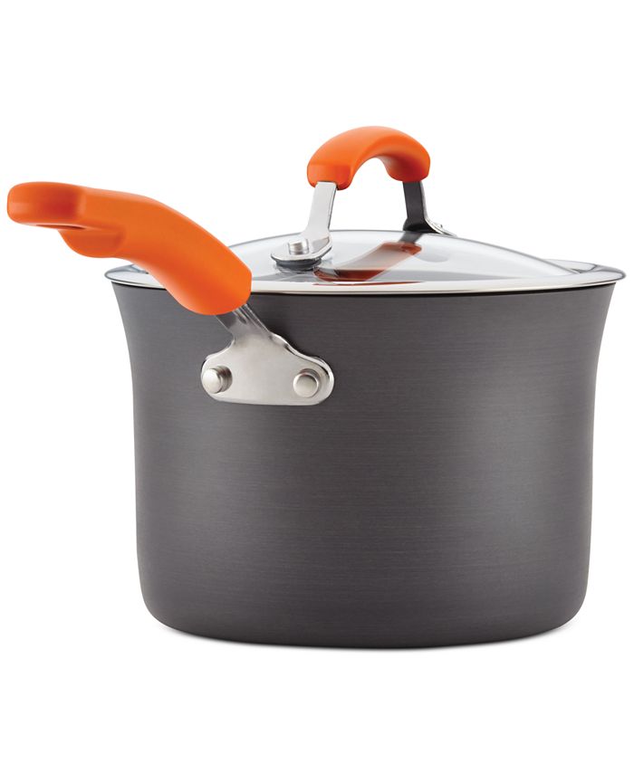 Rachael Ray Hard Anodized Aluminum Nonstick Saucepan With Lid 3 Quart