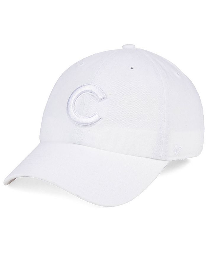 '47 Brand Chicago Cubs White/White CLEAN UP Cap - Macy's