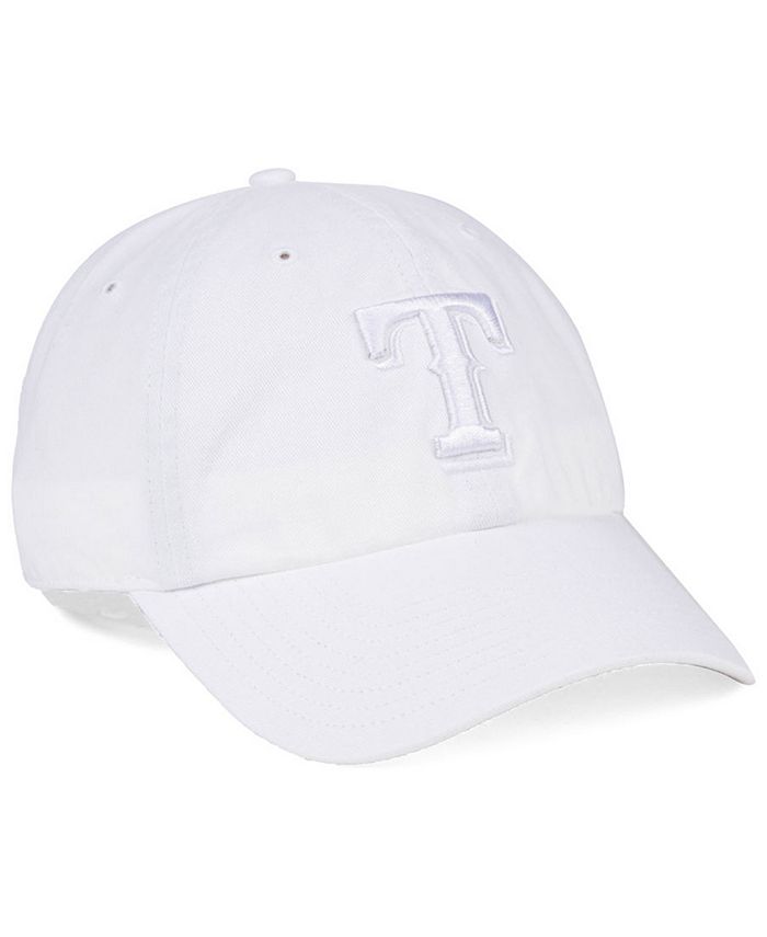 '47 Brand Texas Rangers White/White CLEAN UP Cap - Macy's
