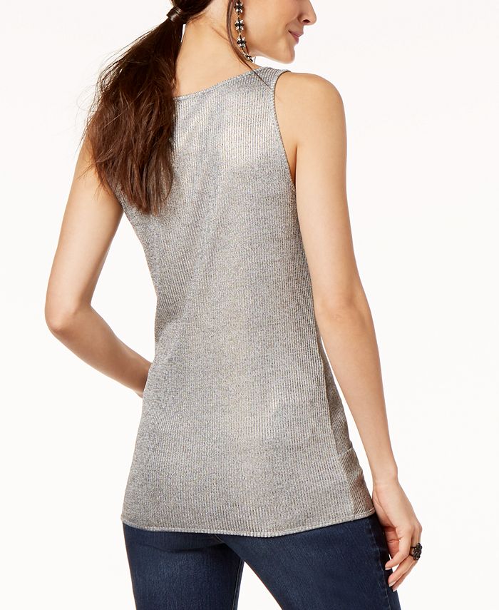 INC International Concepts I.N.C. Petite Twist-Front Ribbed Tank Top ...