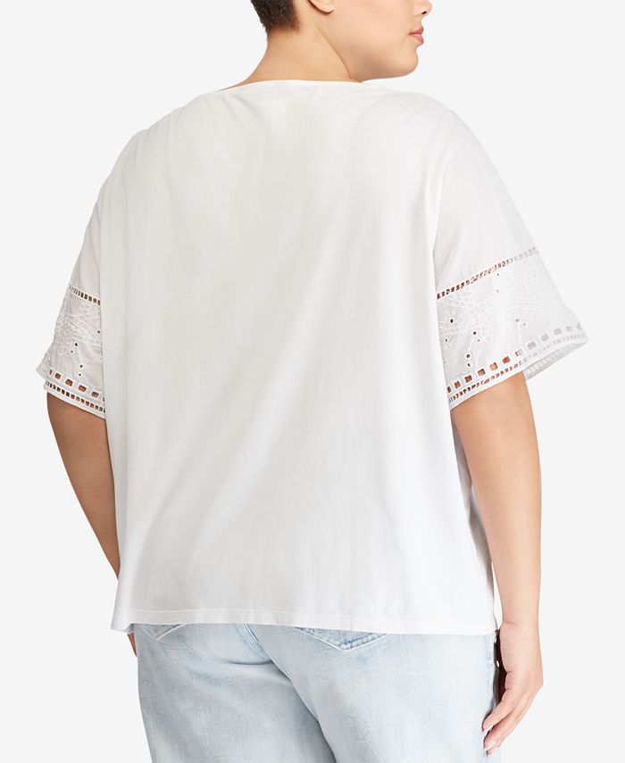 Lauren Ralph Lauren Plus Size Eyelet Top - Macy's