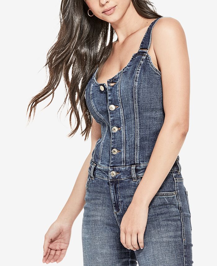 GUESS Denim Jumpsuit - Macy's