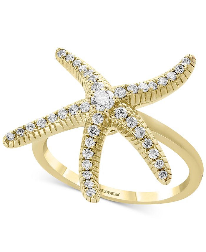 EFFY Collection EFFY® Diamond Starfish Statement Ring (1/3 ct. t.w.) in 14k Gold - Macy's