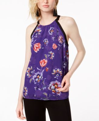 Bar III Printed Sleeveless Top, Created for Macy's - Macy's