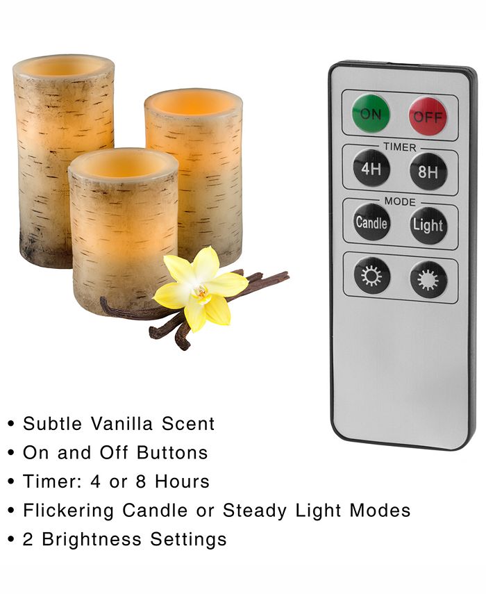 Trademark Global 4-Pc. Flickering Flameless LED Candles & Remote ...