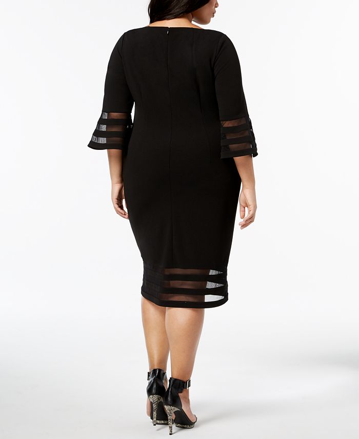 Calvin Klein Plus Size Sheer Stripe Sheath Dress Macys