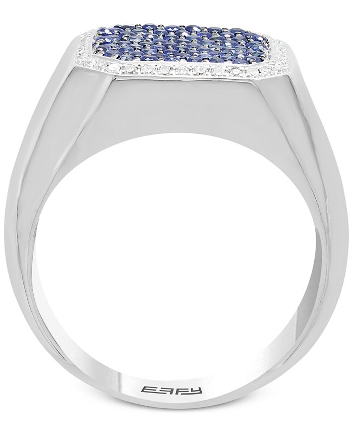 EFFY Collection EFFY® Men's Sapphire (1-1/5 ct. t.w.) & Diamond (1/6 ct ...