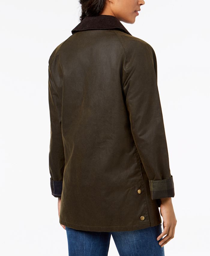 Barbour Acorn Plaid-Lined Water-Resistant Raincoat - Macy's