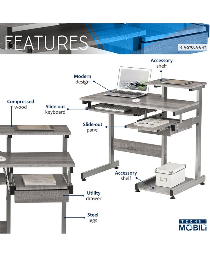 RTA Products Techni Mobili Workstation Desk - Macy's