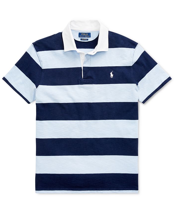 Polo Ralph Lauren Men's Custom Slim Fit Striped Rugby Shirt - Macy's