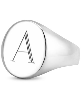 Sarah Chloe Initial Signet Ring in Sterling Silver - Macy's