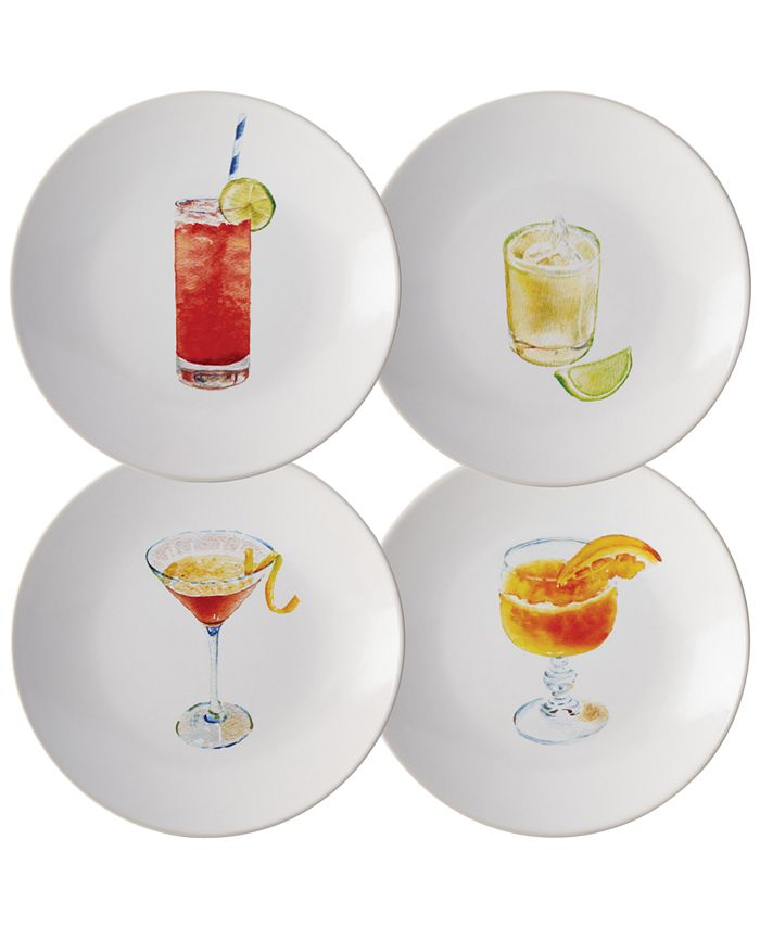Rachael Ray Cocktails 4-Pc. Stoneware Party Plate Set - Macy's