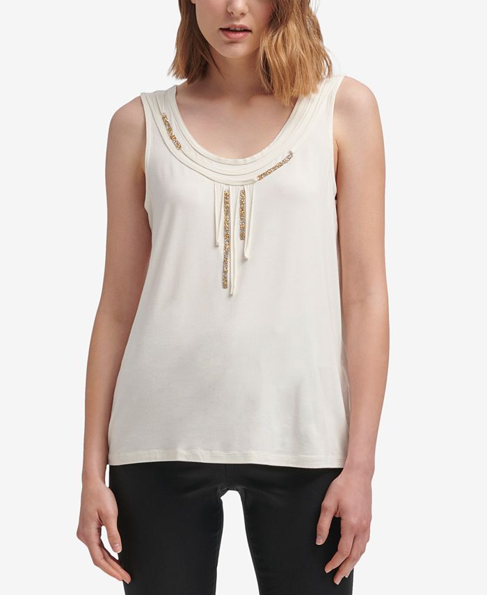 DKNY Beaded Tank Top, Created for Macy's - Macy's