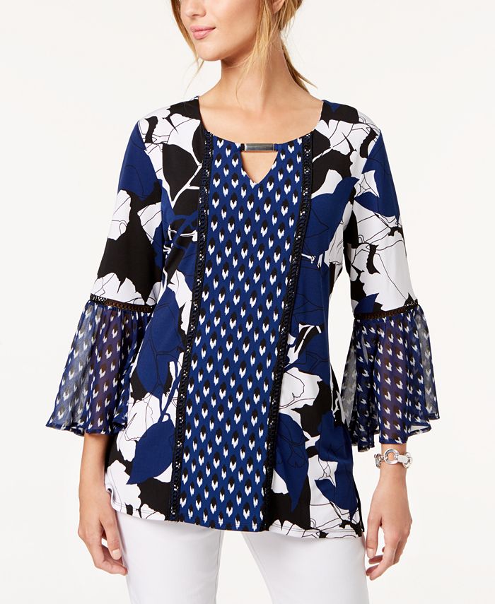 JM Collection Mixed-Print Tunic, Created for Macy's - Macy's