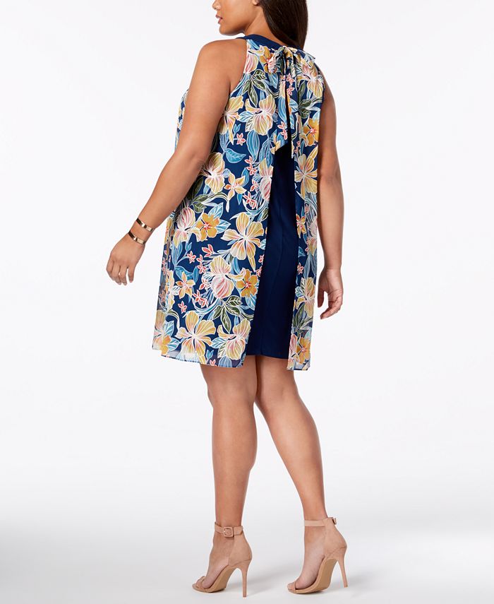 Robbie Bee Plus Size Floral Printed Shift Dress Macys