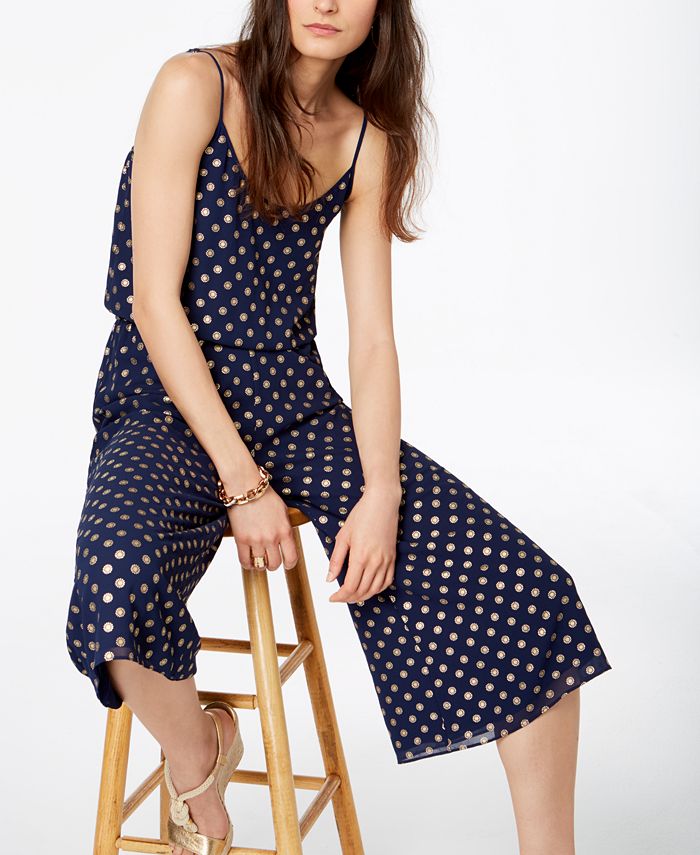 Michael Kors Printed Cropped Jumpsuit - Macy's