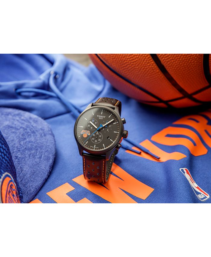 Tissot Men's Swiss Chronograph Chrono XL NBA New York Knicks Black ...