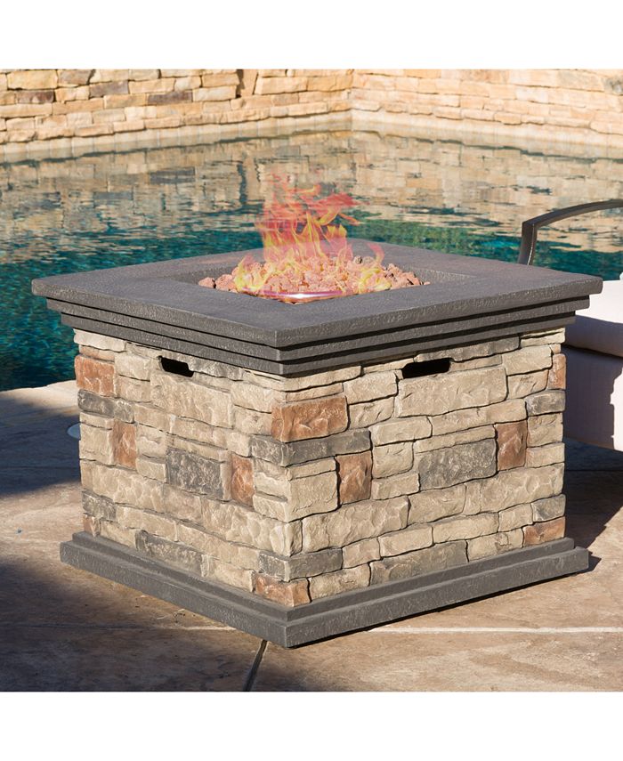 Noble House Esten Square Gas Fire Pit - Macy's