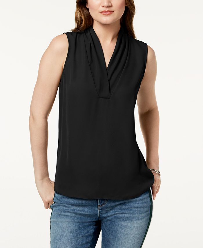 INC International Concepts I.N.C. Sleeveless Draped Top, Created for ...