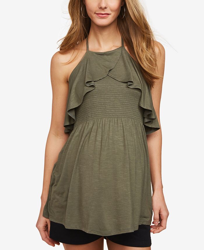 Motherhood Maternity Ruffled Halter Top - Macy's