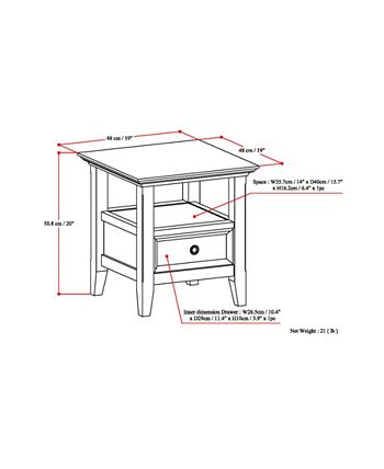 Furniture Canton End Table in Dark American Brown, , Quick Ship - Macy's