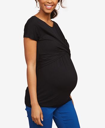 Motherhood Maternity Twist-Front T-Shirt - Macy's