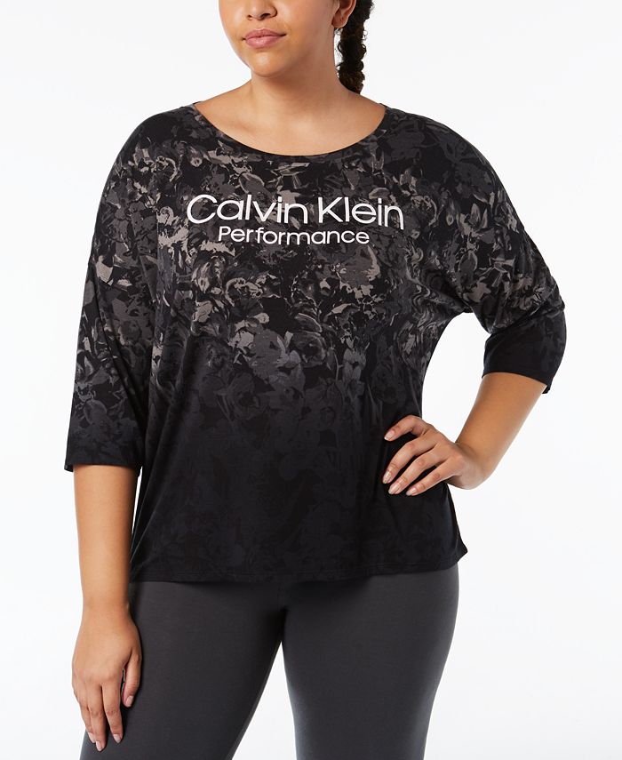 Calvin Klein Plus Size Logo-Print Top - Macy's