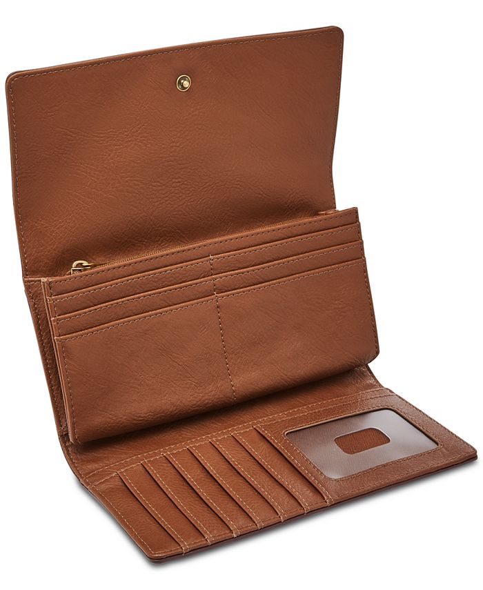 Fossil Logan Leather Flap Wallet - Macy's
