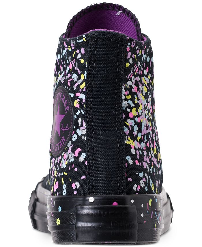 Converse Girls' Chuck Taylor All Star High Top Confetti Casual Sneakers ...