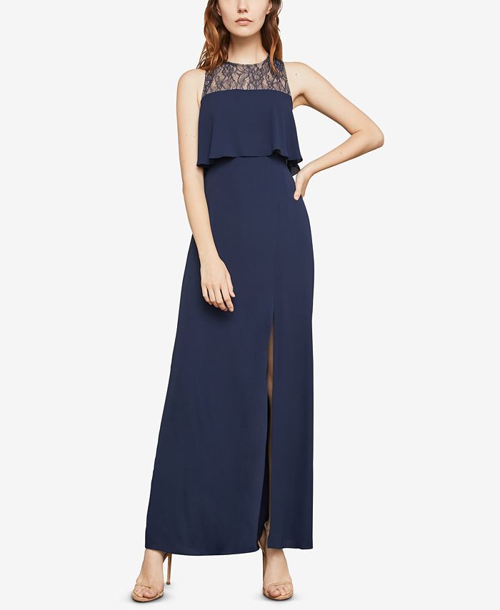 BCBGMAXAZRIA Sleeveless Cascading-Back Ruffle Gown & Reviews ...