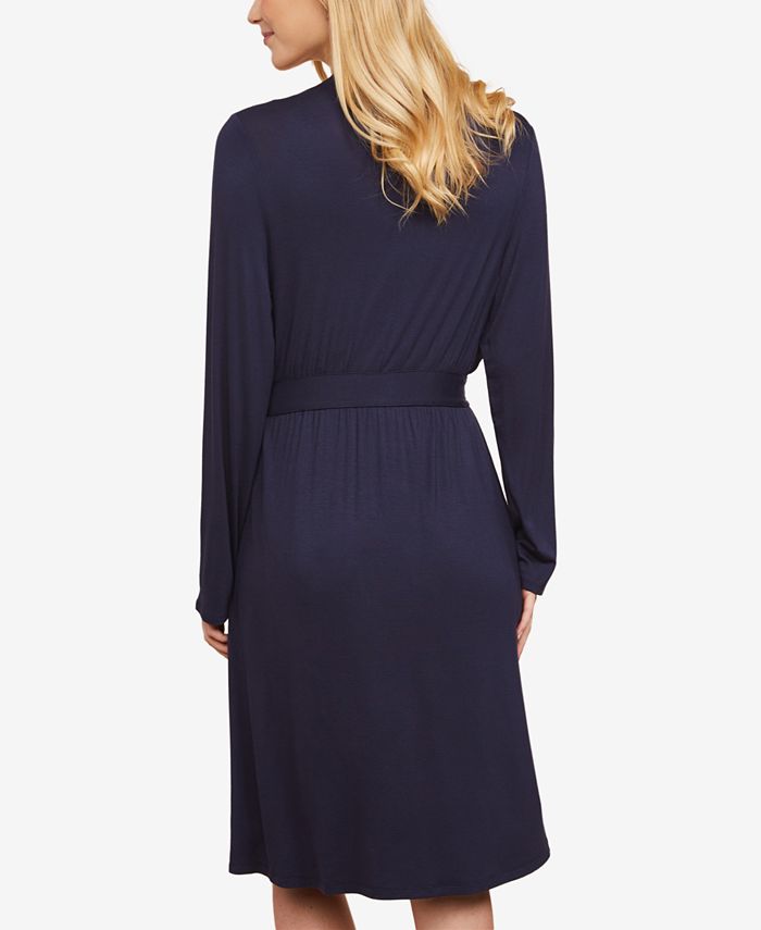 Jessica Simpson Nursing Lace-Trim Belted Robe - Macy's