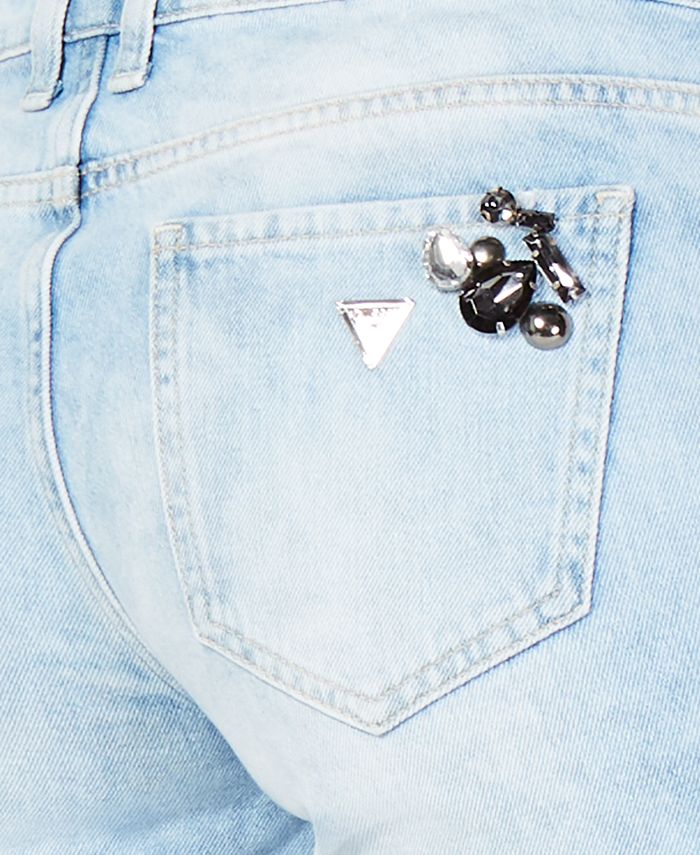 GUESS Marilyn Rhinestone-Embellished Ripped Jeans & Reviews - Jeans ...