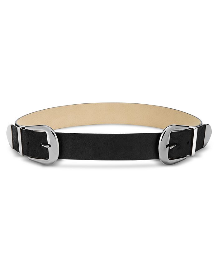 INC International Concepts I.N.C. Clean Double-Buckle Belt, Created for Macy's - Macy's