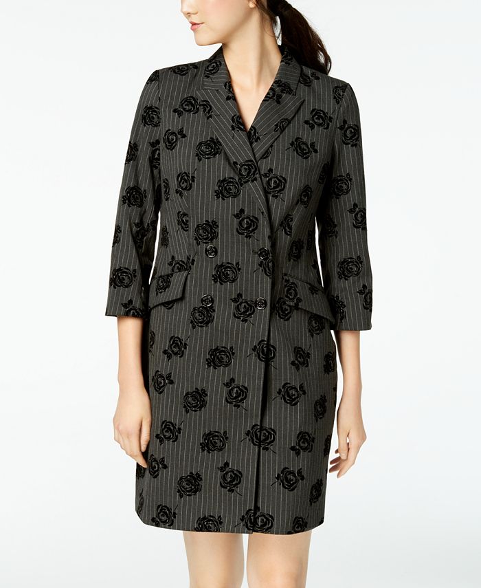 Calvin Klein Mixed-Print Double-Breasted Blazer Dress - Macy's