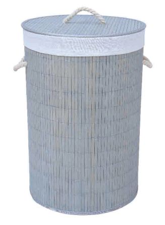 Home Basics Round Bamboo Hamper - Macy's