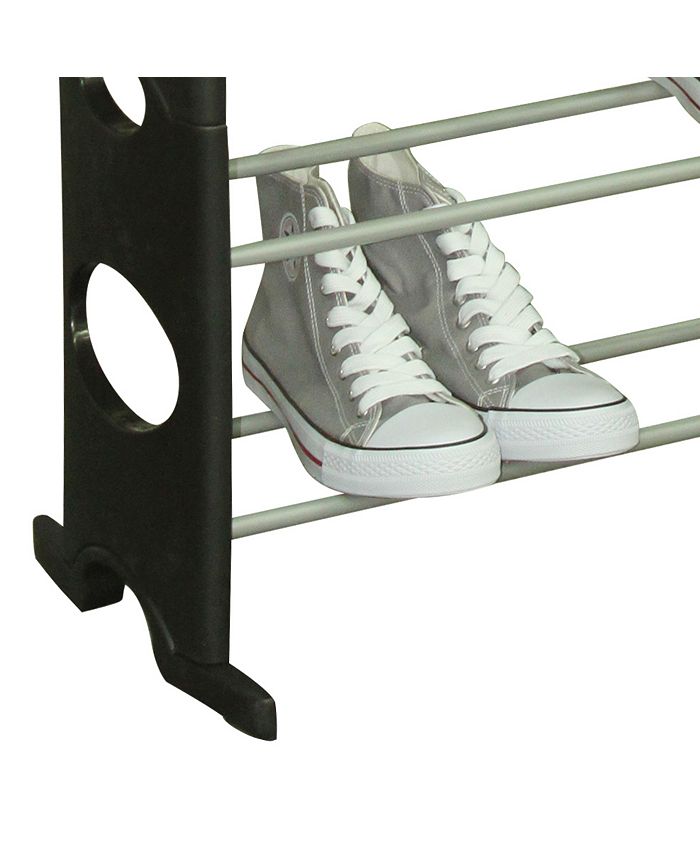 Home Basics 30 Pair Metal And Plastic Shoe Rack, Black - Macy's